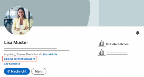 LinkedIn für Termine nutzen mit dem "Termin buchen"-Button